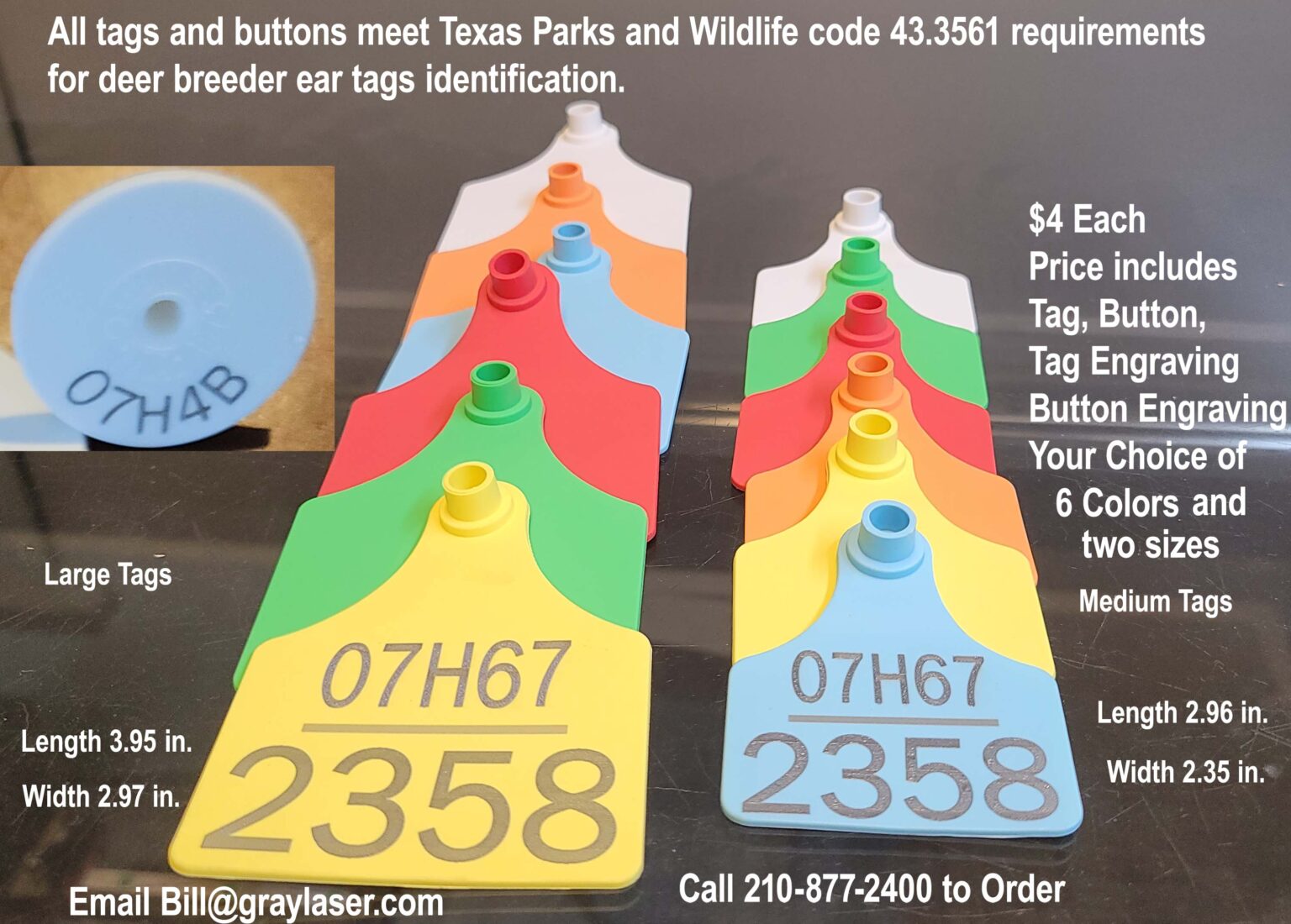 Ear Tags | Gray Laser Engraving